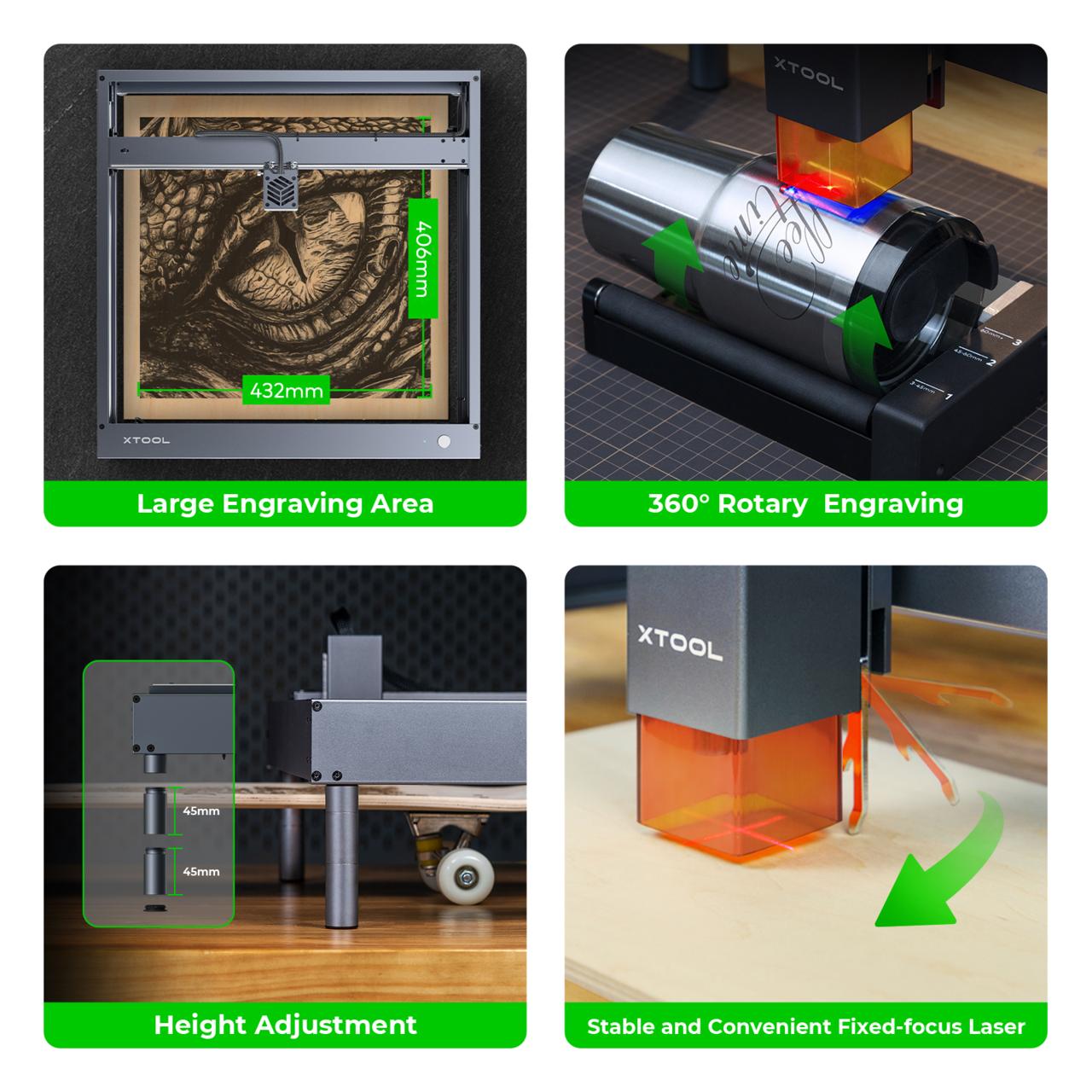 xTool D1 Diode Laser Engraver and Laser Cutting Machine 10W