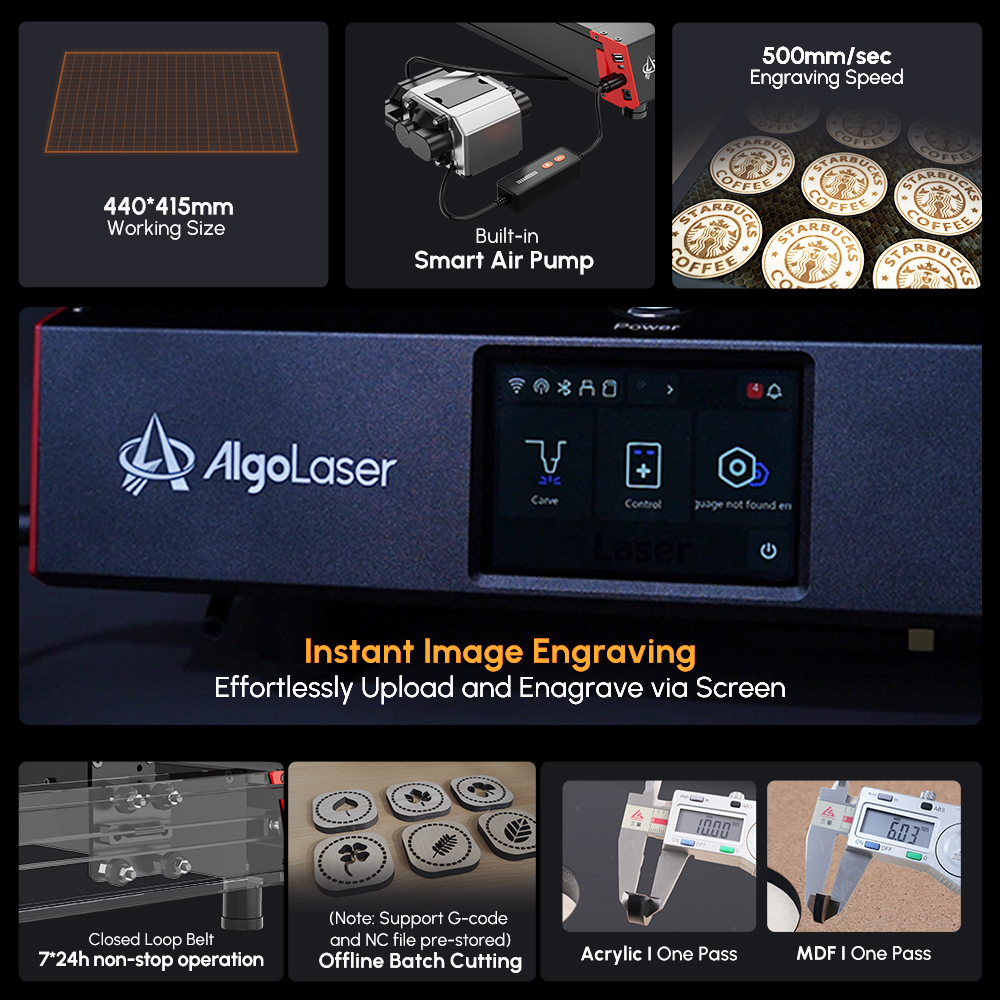 AlgoLaser Delta 22W Smart Laser Engraver and Cutter