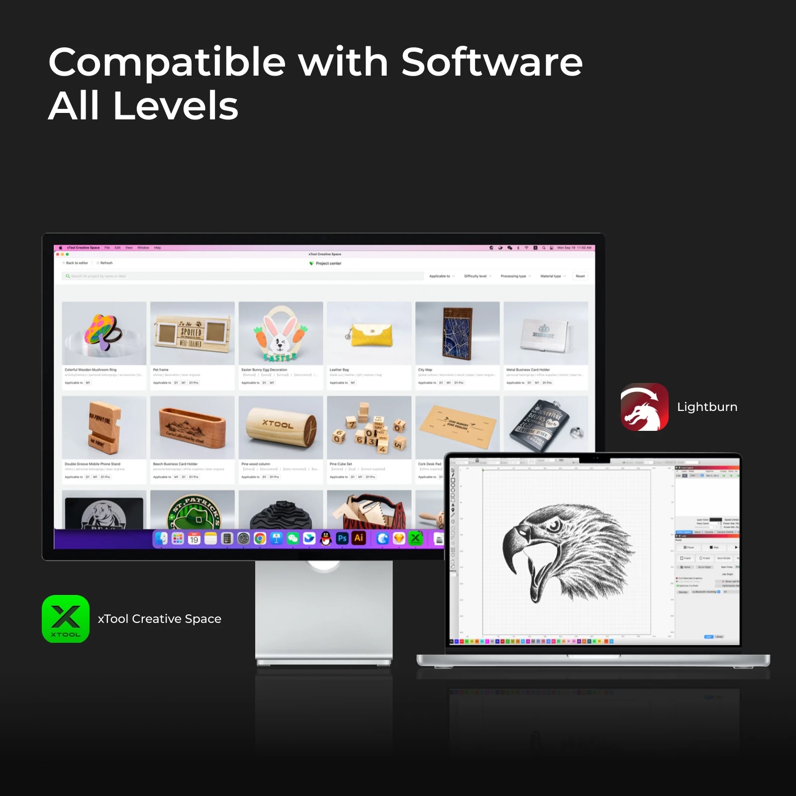 xTool S1 40W Enclosed Diode Laser Engraver and Laser Cutter Dark