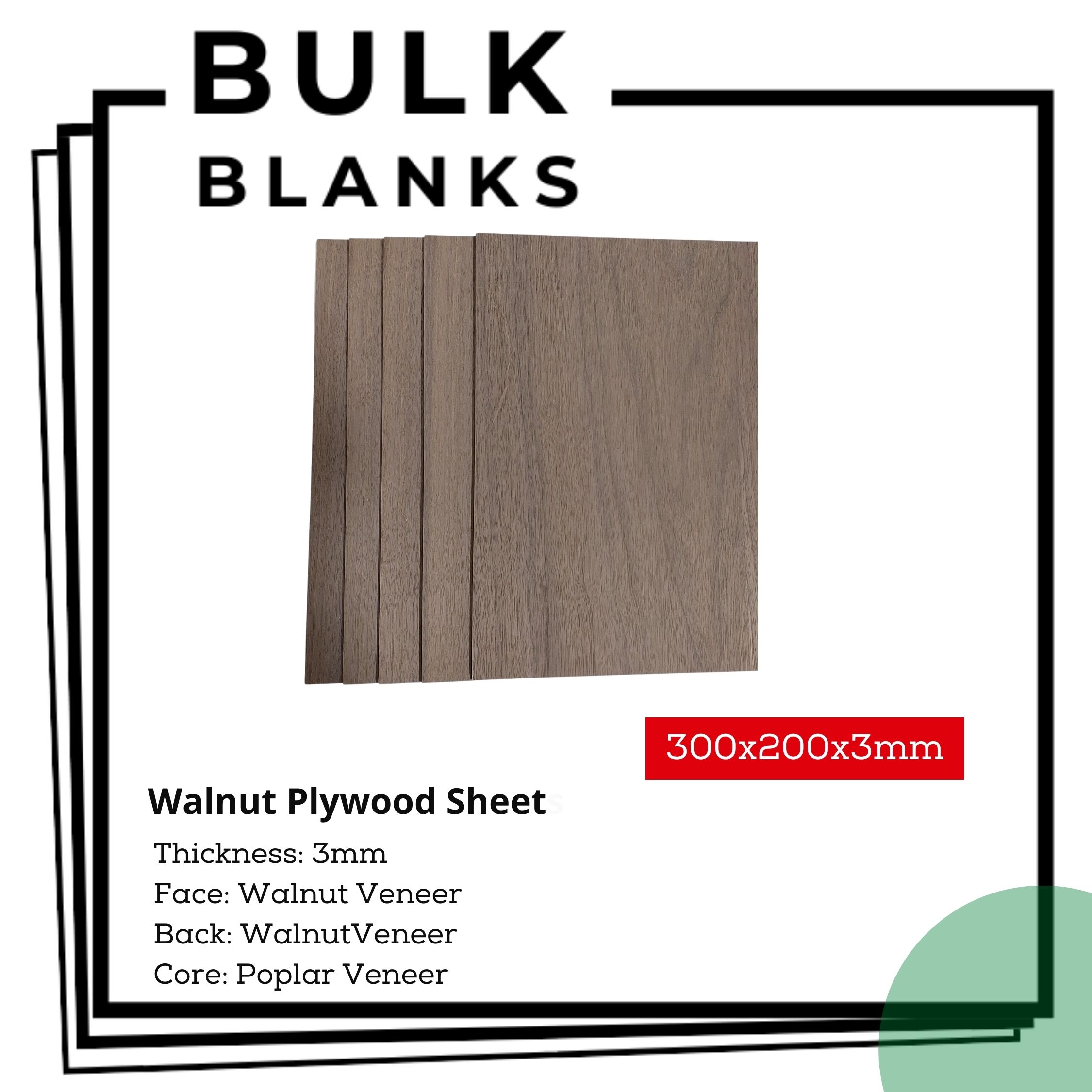 Bulk Blanks- Walnut Plywood 3mm Sheets 200x300mm for Laser Engraving ...