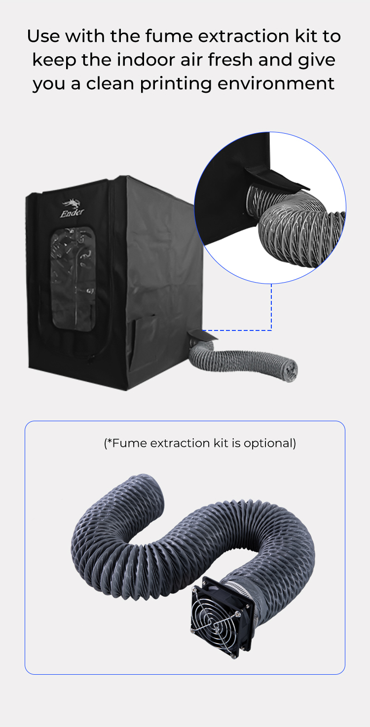 Ender Plus 3D Printer Enclosure- With interface to connect exhaust fan