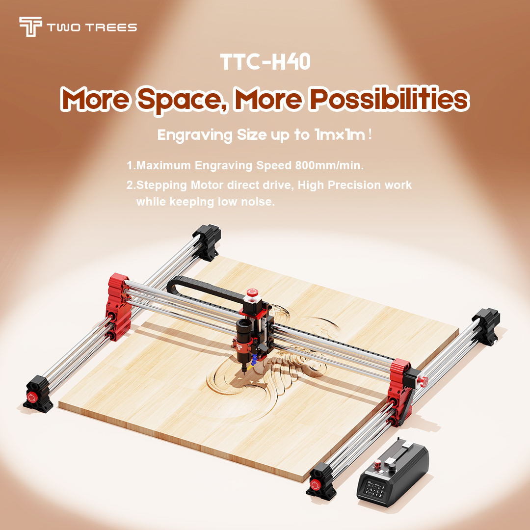 TTC-H40 4 Axis Linear 500w Spindle CNC Router Machine for Wood