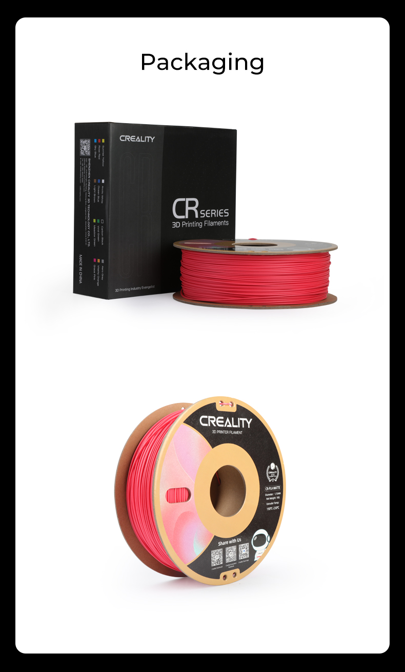 Creality Premium CR-PLA Matte Filament 1.0Kg 1.75mm Strawberry RED