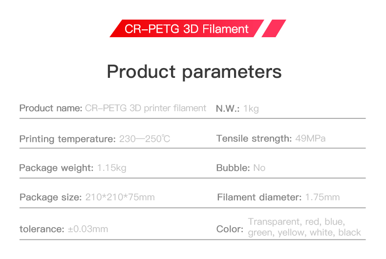 Creality CR-PETG 3D Printing Filament BLACK NZ